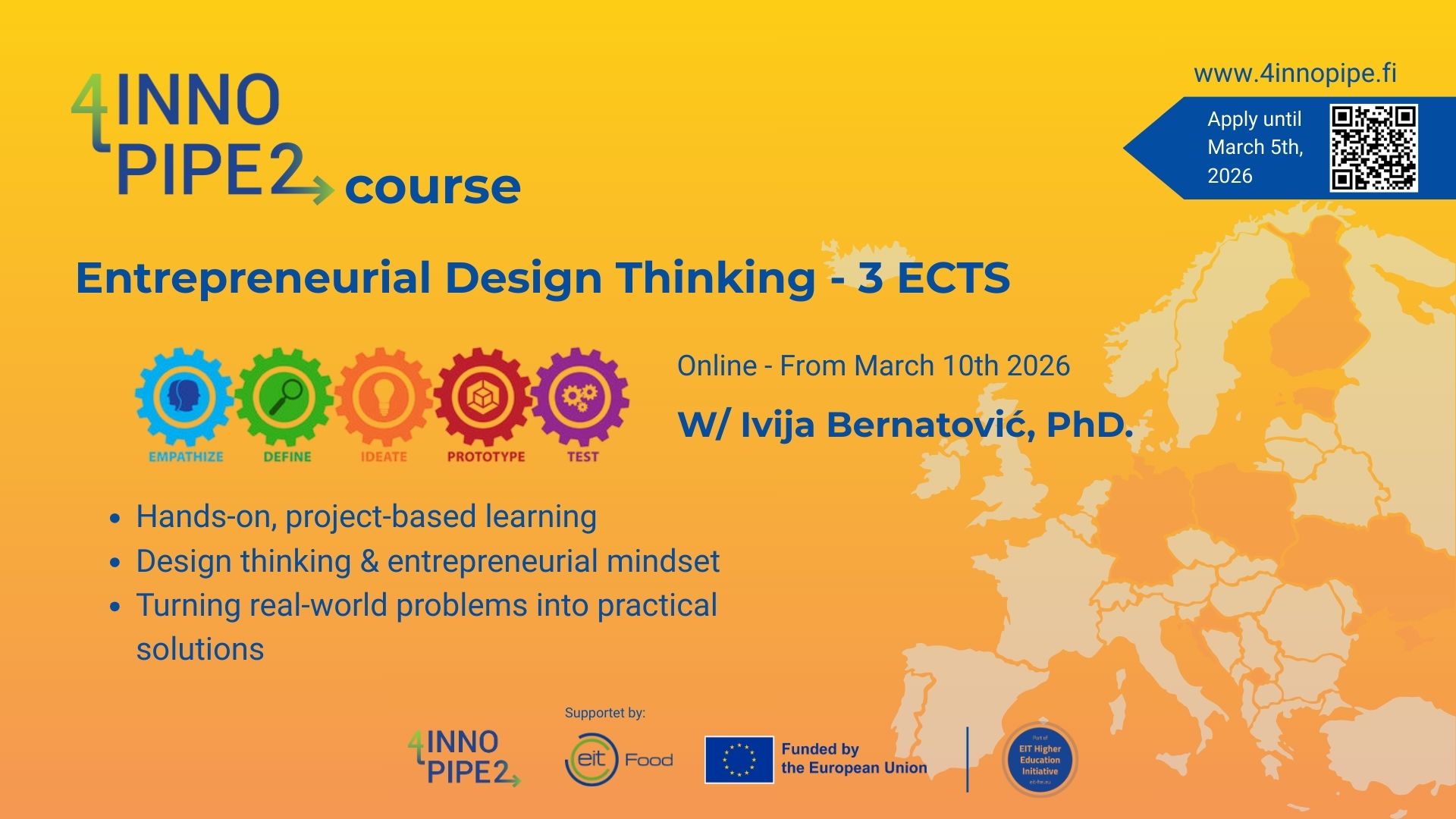 4InnoPipe2 course: Entrepreneurial Design Thinking - 4innopipe